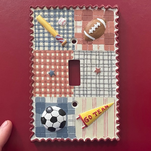 Other | Vintage Sports Themed Light Switch Cover Soccer Football Lets ...
